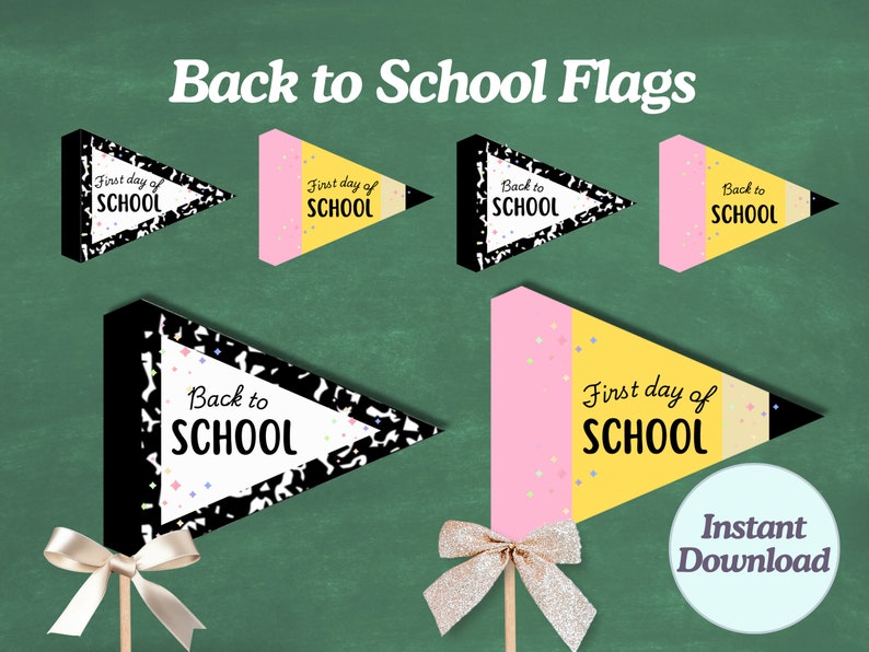 BACK TO SCHOOL Flag Bundle First Day of School Pennant 1st Day Back All ...