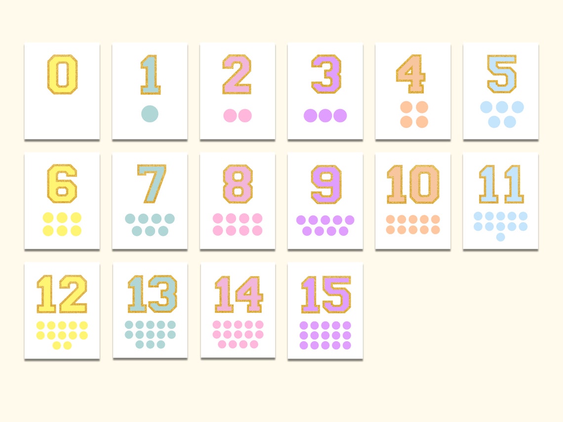 NUMBER FLASH CARDS Kids Homeschool Learning Colorful Number Cards ...