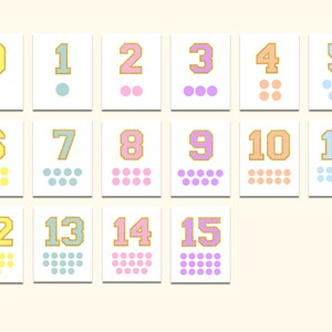 NUMBER FLASH CARDS Kids Homeschool Learning Colorful Number Cards ...