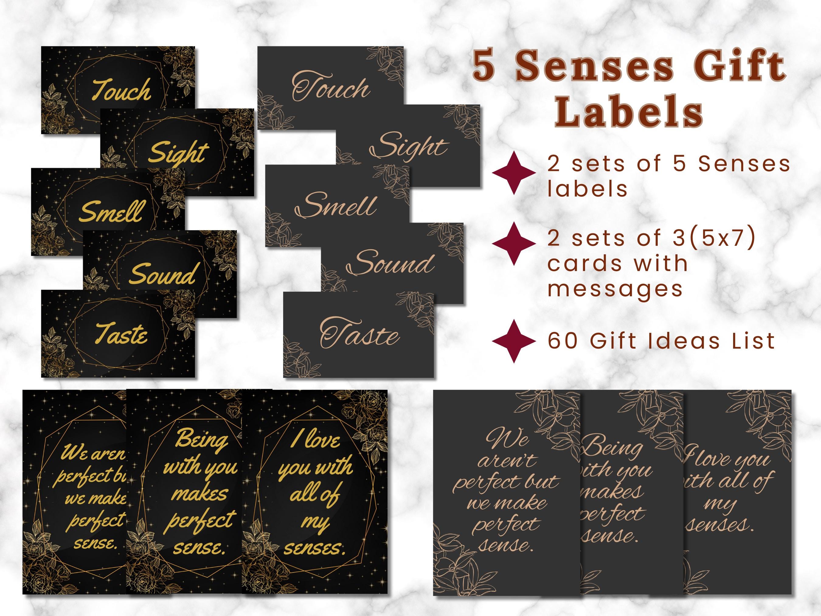 5 SENSES GIFT LABELS | Five Senses | Anniversary Gift | Valentine's ...