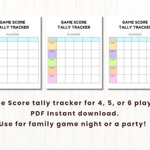 GAME NIGHT SCORE Tracker and Tokens | Family Game Night | Game Tally ...