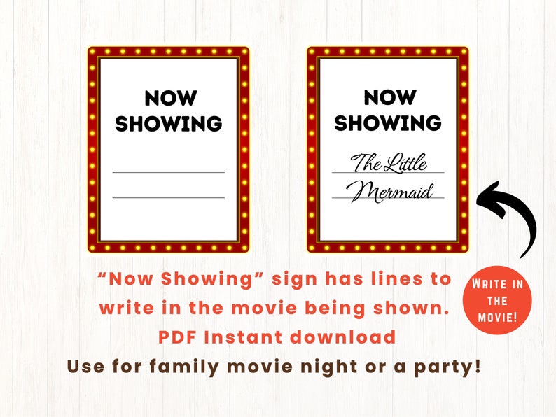 MOVIE NIGHT Party Bundle | Movie Banner | Movie Snack Tickets | Movie ...
