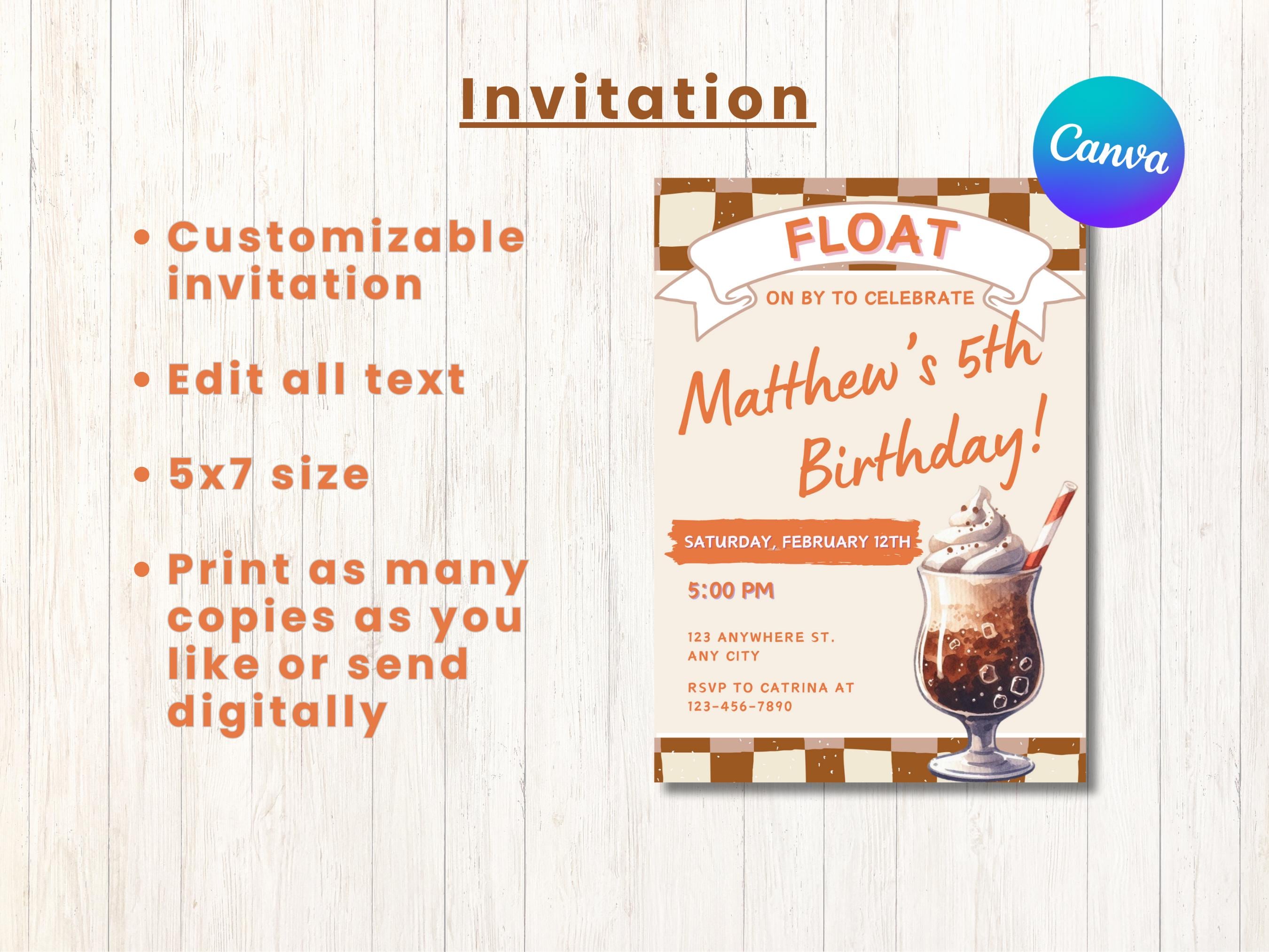 ROOT BEER FLOAT Party Invitation | Kids Rootbeer Birthday Invite | Soda ...
