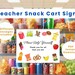 Teacher Snack Cart Signs Bundle | Teacher Appreciation | Teacher Snacks ...