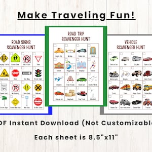 ROAD TRIP SCAVENGER Hunt for Kids Bundle | Vehicle Scavenger Hunt ...