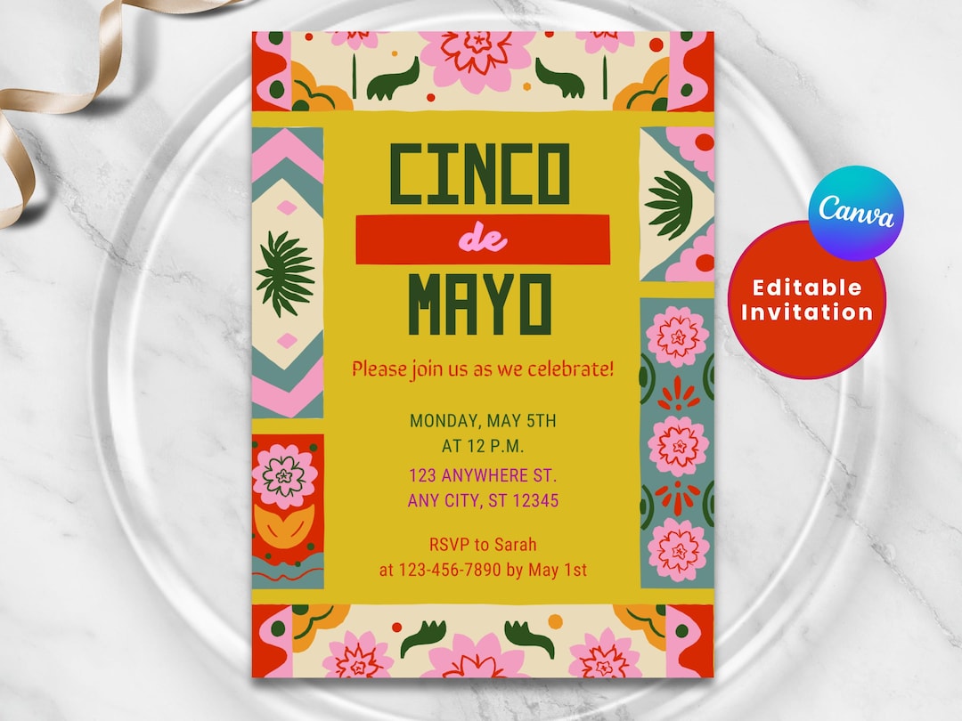 CINCO De MAYO Invitation | May 5th Party Invites | Cinco De Mayo Party ...