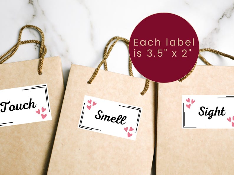 5 SENSES GIFT LABELS | Five Senses | Anniversary Gift | Valentine's ...