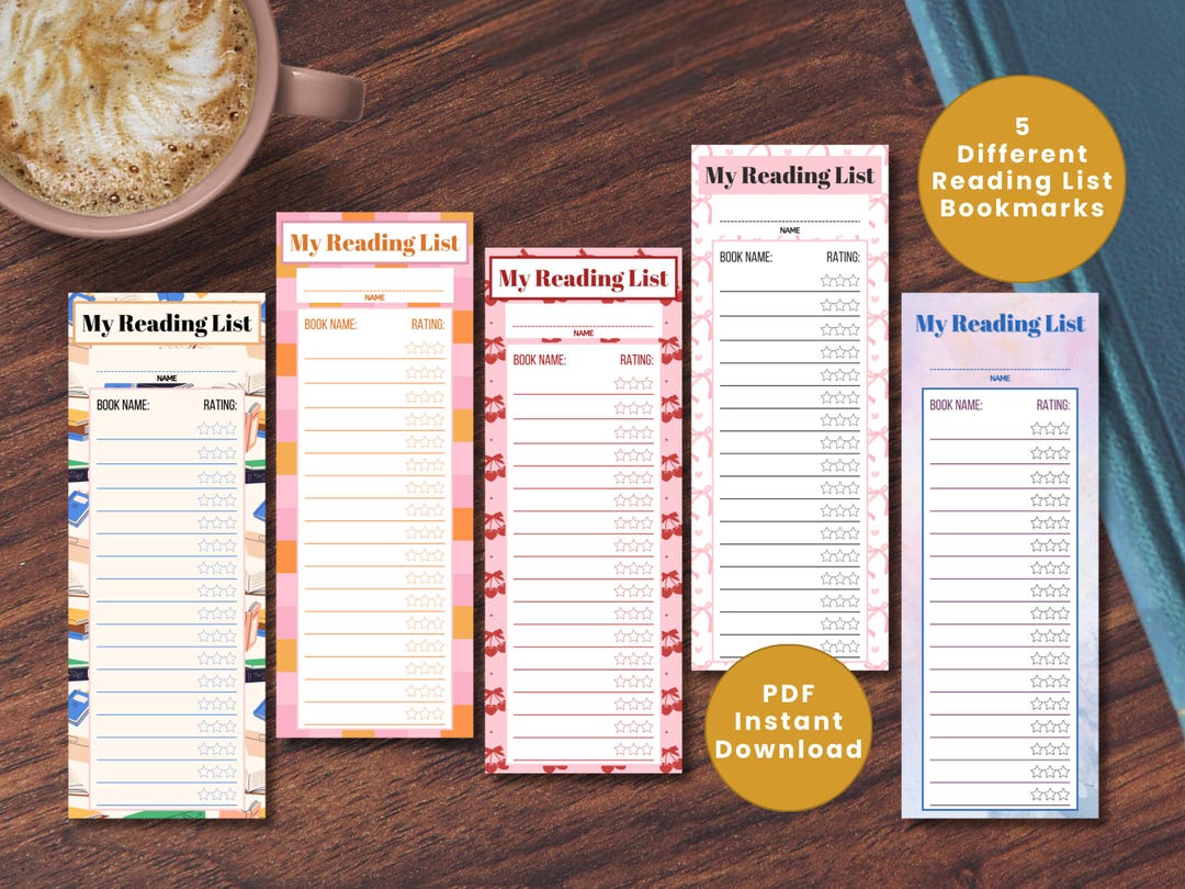 READING LIST BOOKMARKS | Bookclub Bookmark | Book Club Activity ...