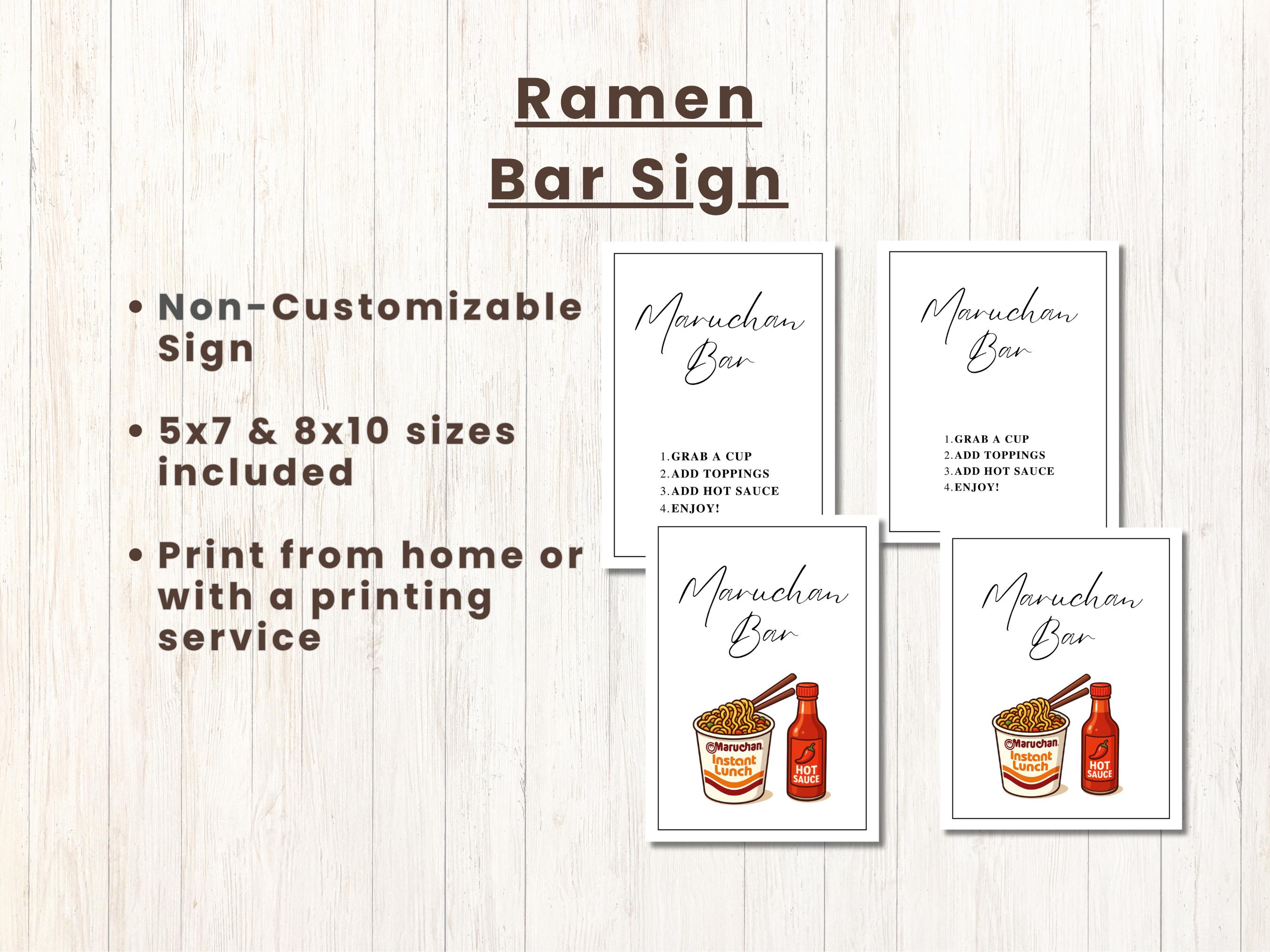 MARUCHAN BAR Sign | Instant Ramen Theme Party | Ramen Noodle Cup ...