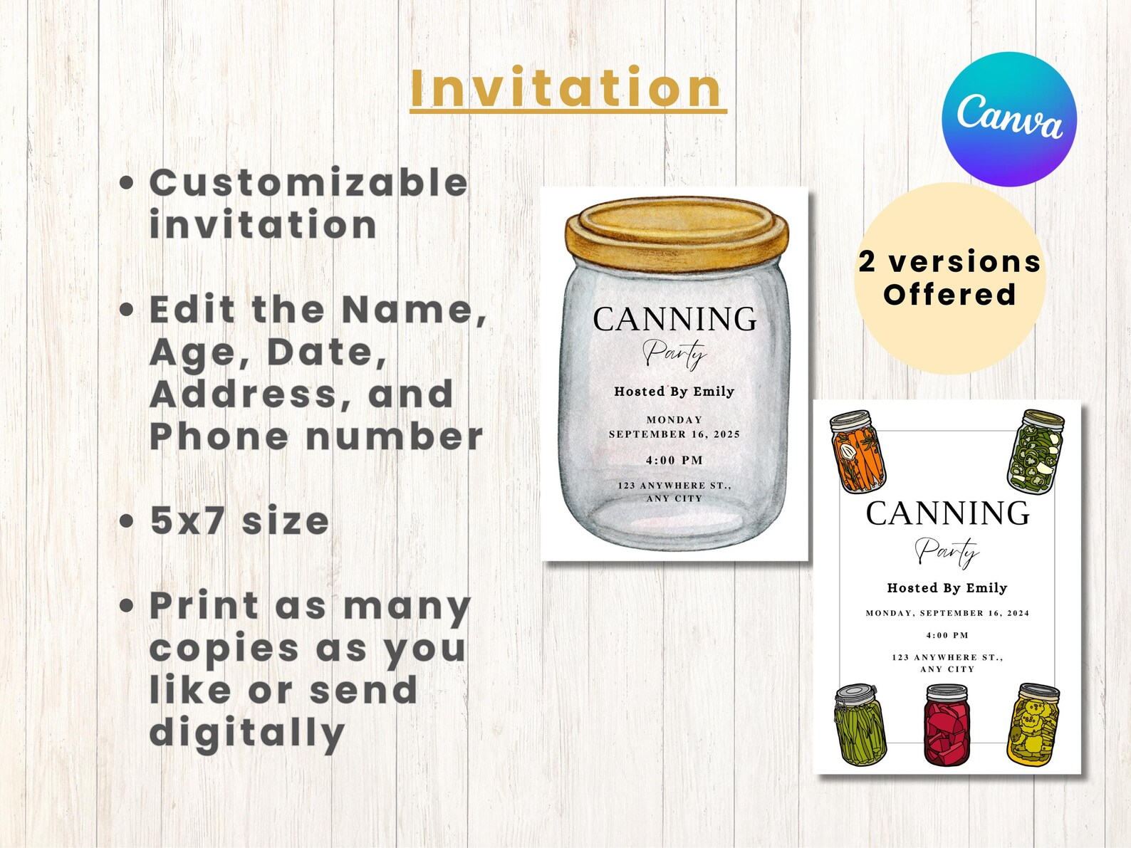 CANNING PARTY Invitation | Girls Night Invites | Canning Party ...