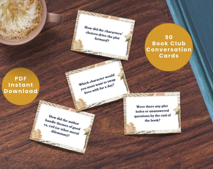 Editable Book Club Discussion Questions, Book Club Dice Game, Book Club ...