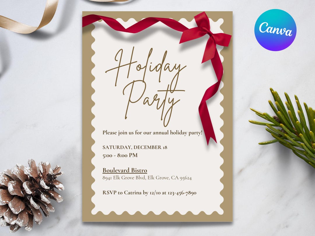 HOLIDAY PARTY Invitation | Work Holiday Luncheon Invite | Company ...
