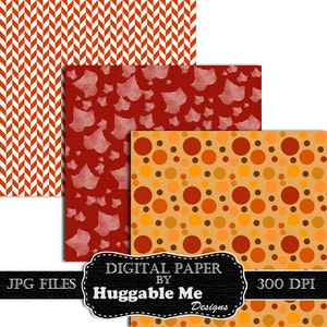 Digital Paper Pack, Autumn Leaves Paper, Digital Scrapbook Paper ...