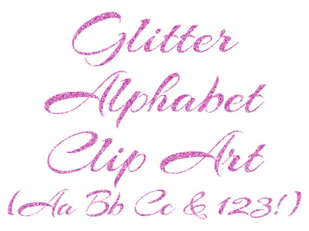 Orchid Alphabet Clipart Purple Glitter Letters Numbers - Etsy
