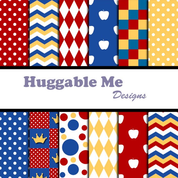 Snow White Paper Digital Scrapbook Paper Princess Snow White - Etsy