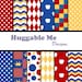 Red White & Blue Digital Papers Chevron Stripes Checkers Patriot ...