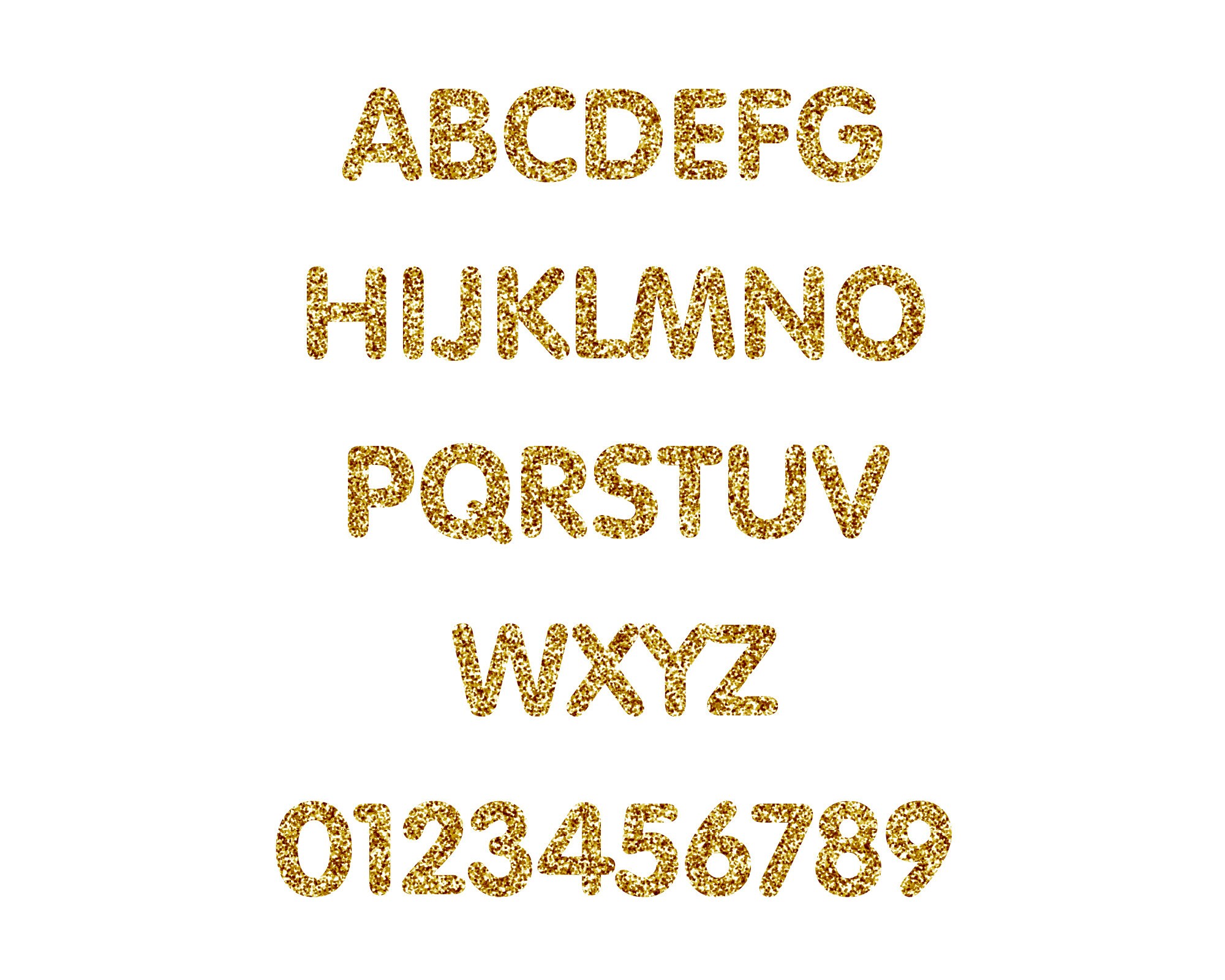 Gold Alphabet Glitter Letters and Numbers Clipart Scrapbook - Etsy