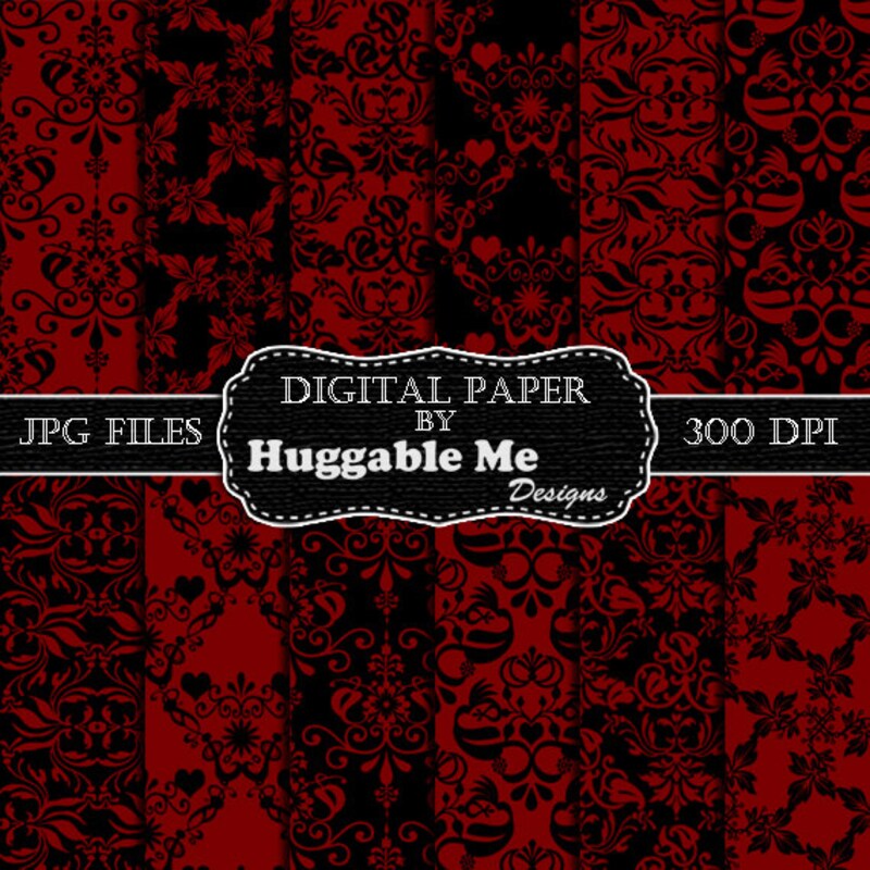 Red Damask Paper - Etsy