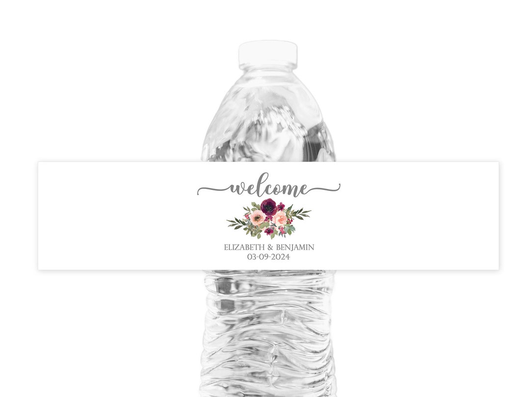Welcome Water Bottle Sticker Labels, Set of 20 Waterproof Stickers for ...