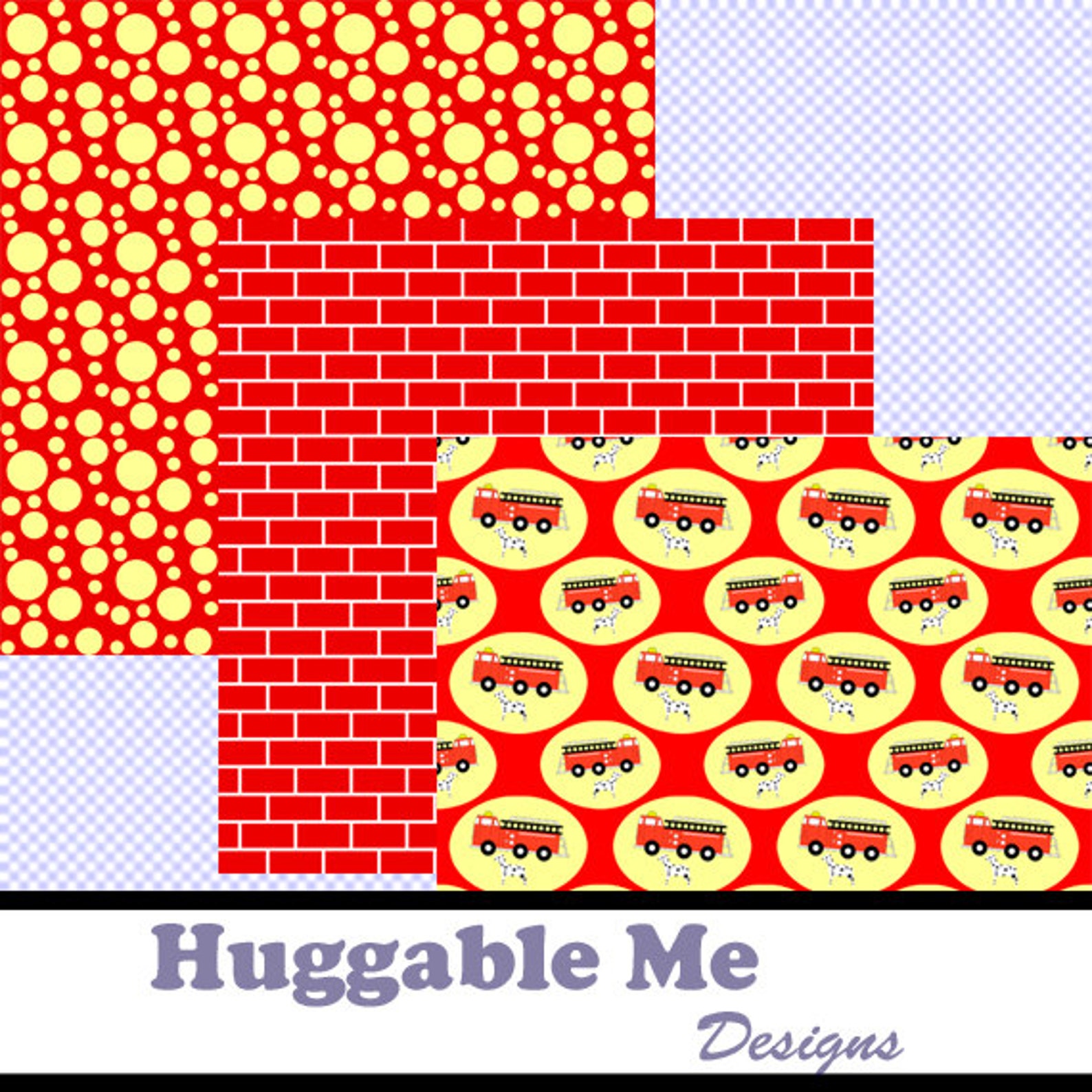 Fire Truck Digital Papers Instant Download Fireman Scrapbook - Etsy