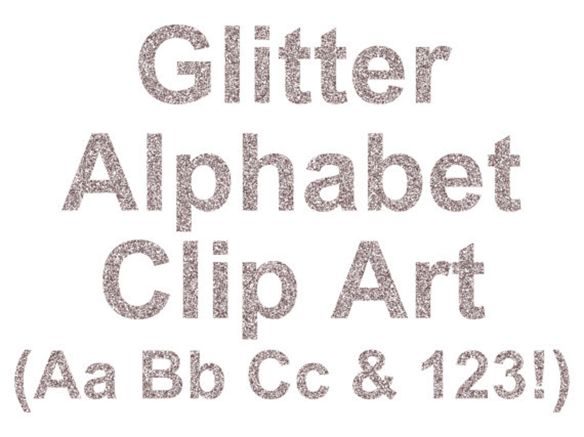 Silver Glitter Letters Clip Art Digital Glitter Alphabet Gray Sparkle ...