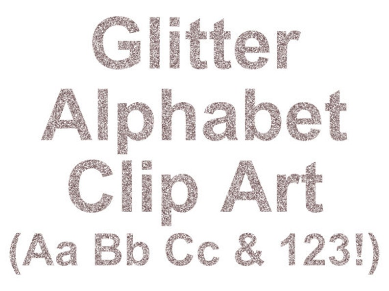 Silver Glitter Letters Clip Art Digital Glitter Alphabet Gray Sparkle ...