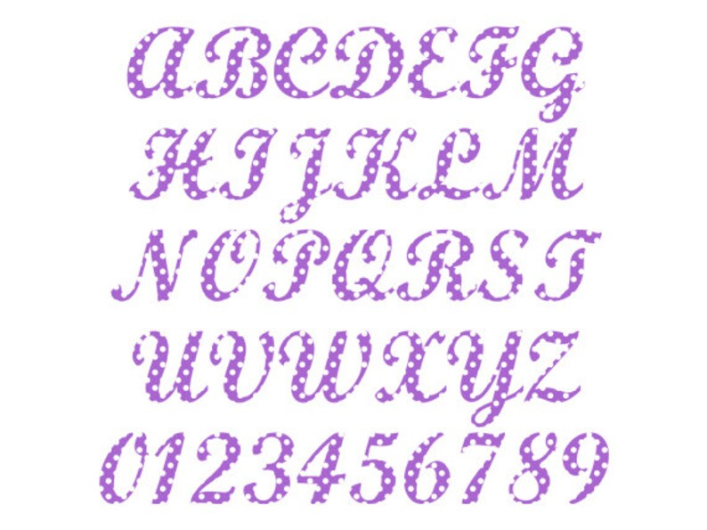 Lavender Alphabet Clipart, Polka Dot Letters and Numbers Clip Art ...