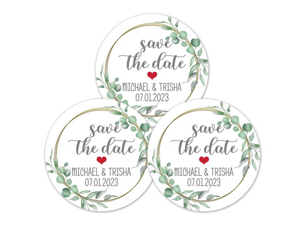 108 Custom Heart Stickers With Initials and Date Wedding - Etsy