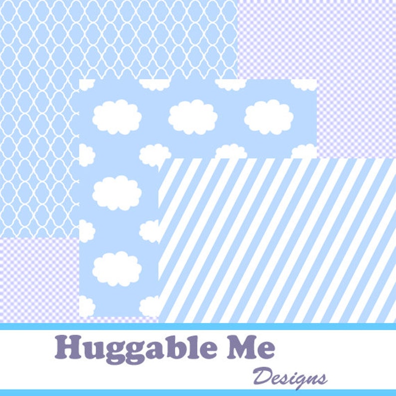 Baby Boy Scrapbook Paper Digital Blue Patterns for Baby Boy - Etsy