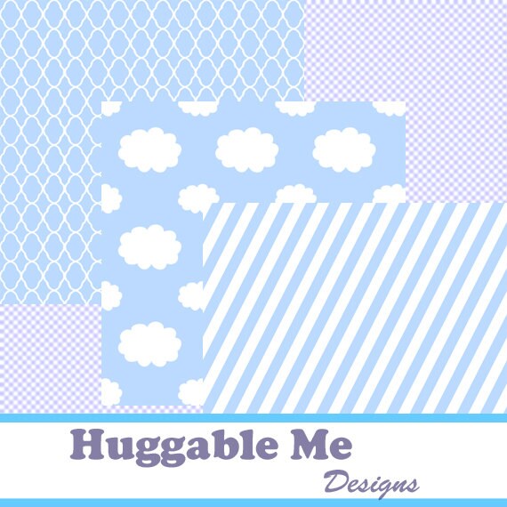 Baby Boy Scrapbook Paper Digital Blue Patterns for Baby Boy - Etsy