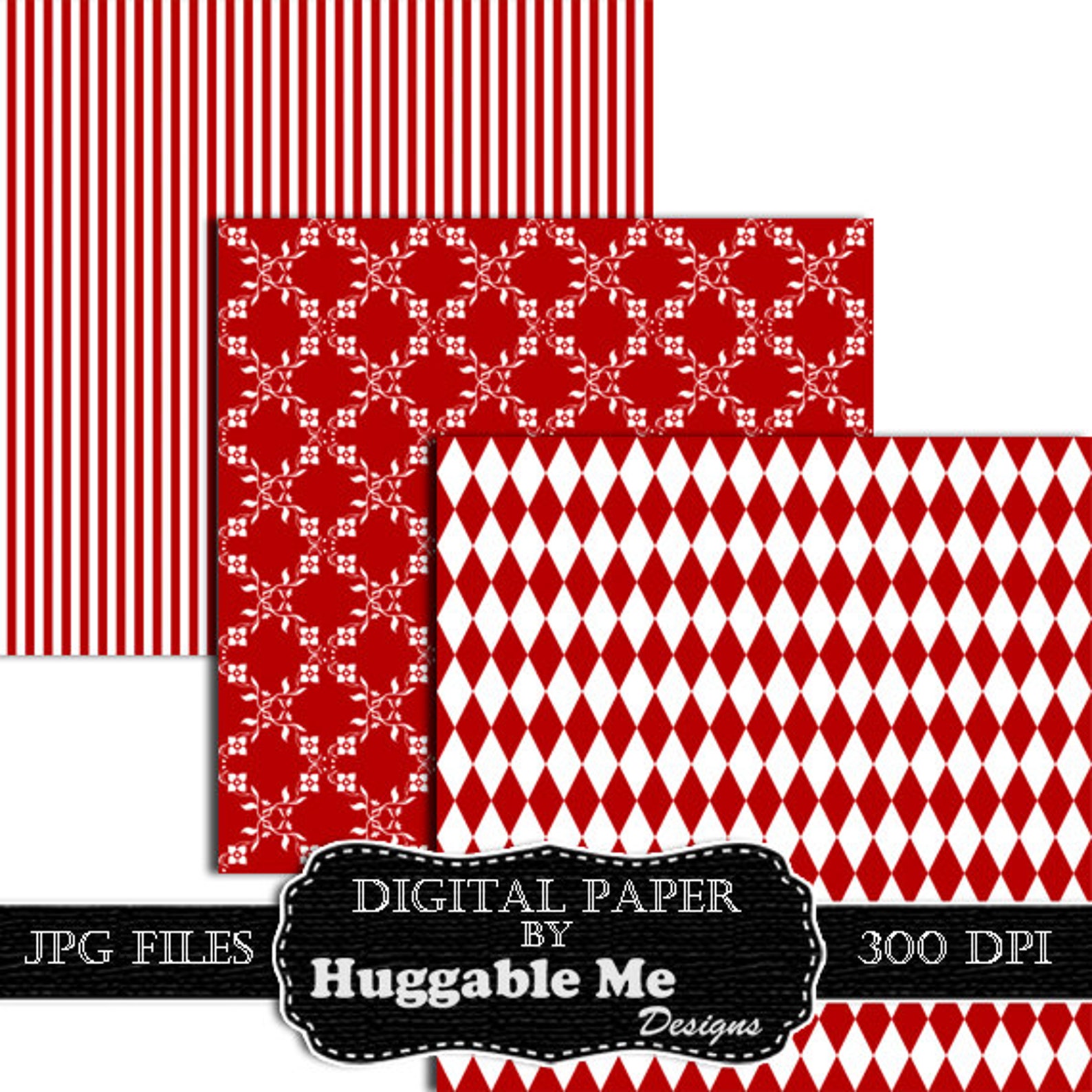 Red Scrapbook Paper Instant Download Dark Red Pattern Paper - Etsy