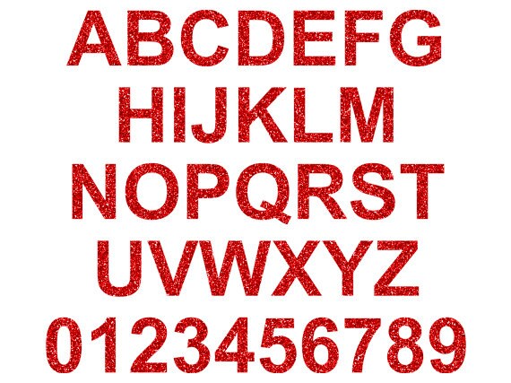 Red Glitter Alphabet Clip Art Digital Glitter Letter and - Etsy