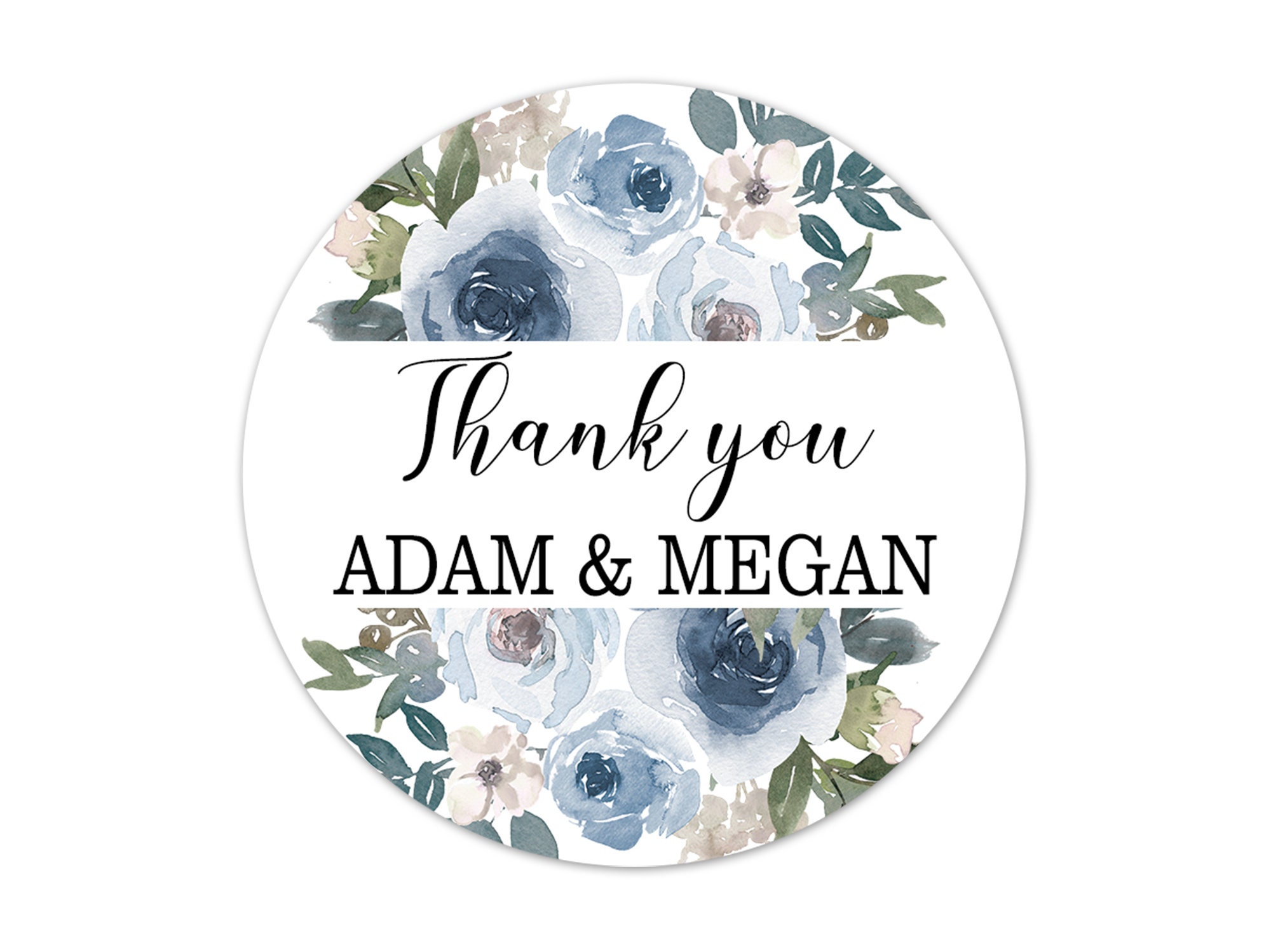 Personalized Thank You Stickers Wedding Favors Floral - Etsy