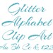 Blue Glitter Alphabet Clip Art Digital Glitter Letters - Etsy
