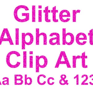 Fuchsia Glitter Alphabet Clip Art Digital Glitter Letter and Number ...