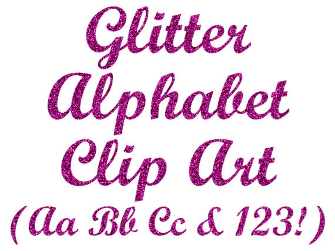 Purple Glitter Alphabet - Digital Glitter Letters Clipart - Purple ...