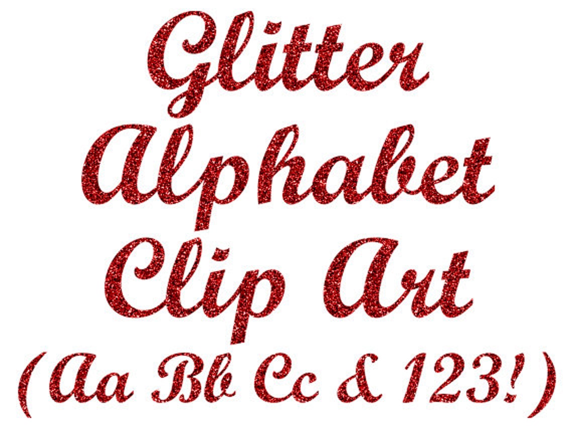 Digital Alphabet Letters Red Glitter Digital Letters Clipart Glitter ...
