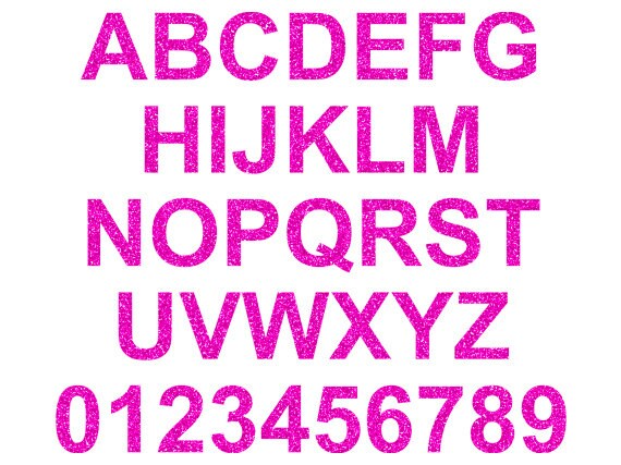 Fuchsia Glitter Alphabet Clip Art Digital Glitter Letter and Number ...