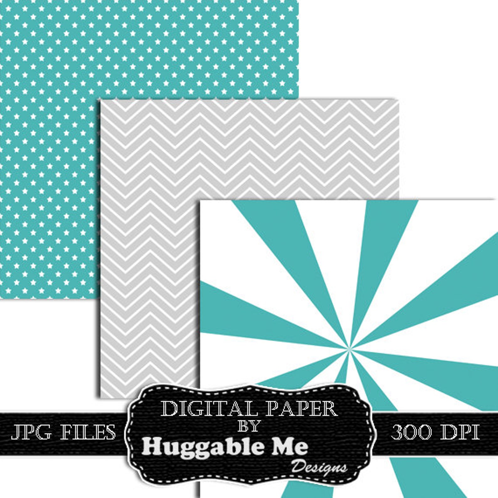 Digital Scrapbook Paper Teal Paper Gray Paper Digital Paper - Etsy