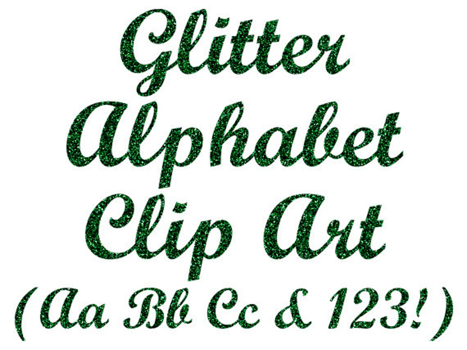 Glitter Alphabet Clip Art Green Glitter Digital Letters Clipart Glitter ...