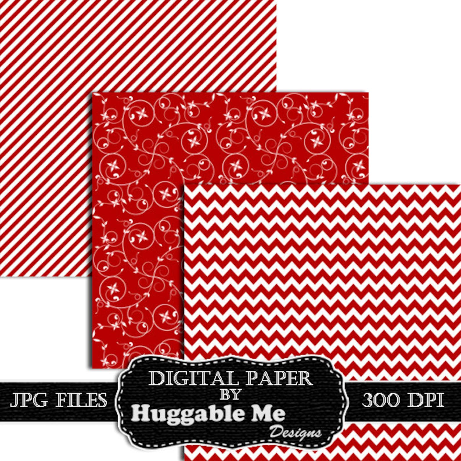 Red Scrapbook Paper Instant Download Dark Red Pattern Paper - Etsy