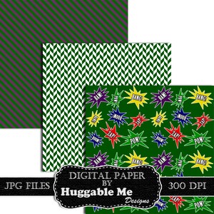 Digital Paper Super Hero, Instant Download Paper for Super Hero Paper ...
