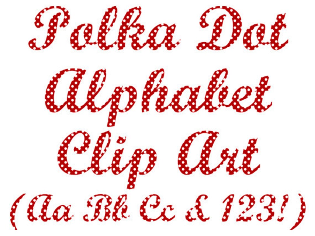 Polka Dot Alphabet Clipart Polka Dot Letters and Numbers Clip - Etsy