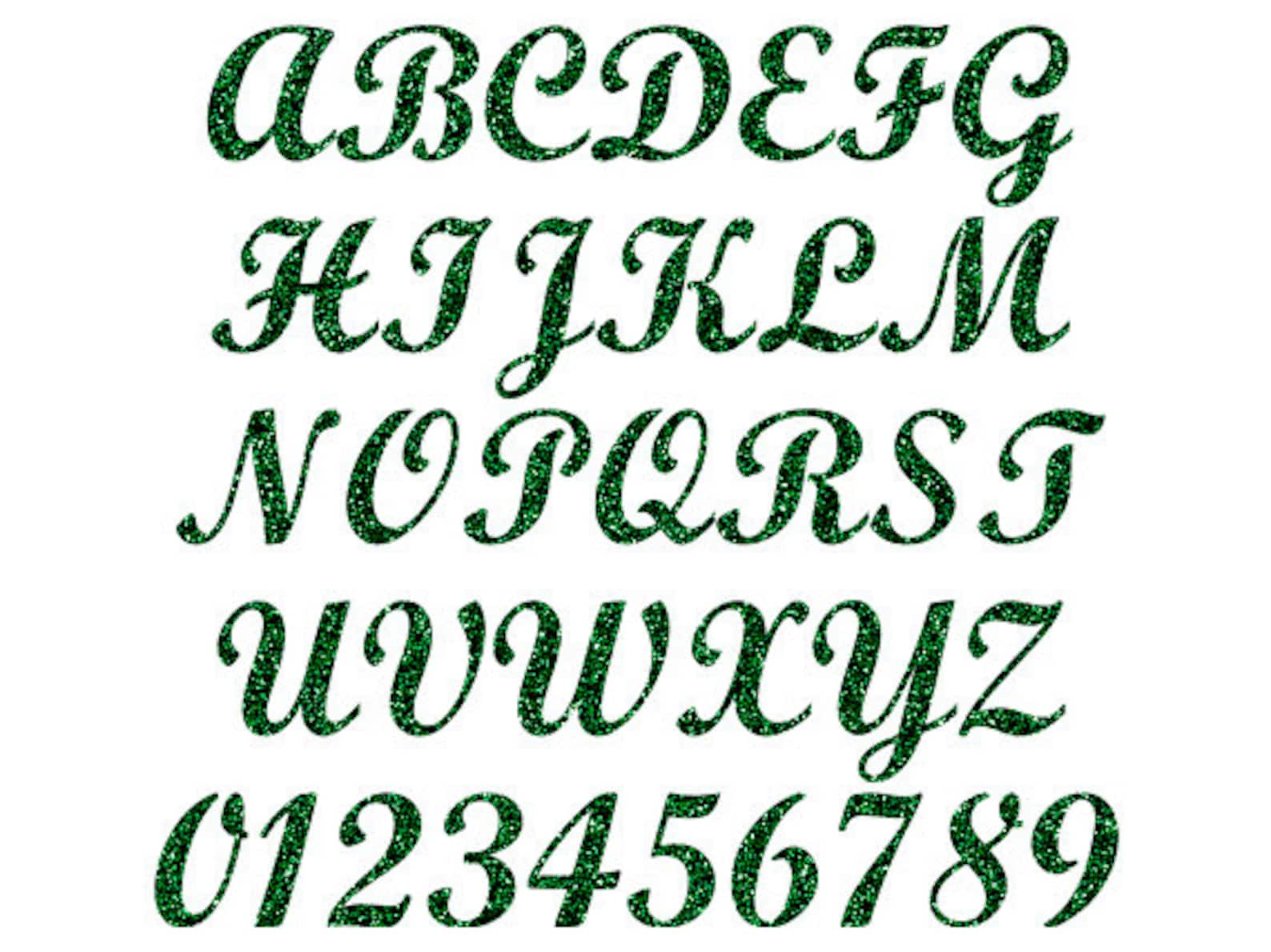 Glitter Alphabet Clip Art Green Glitter Digital Letters - Etsy