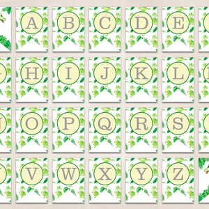 Dinosaur Printable Banner Alphabet A-Z Neutral Green Dino - Etsy