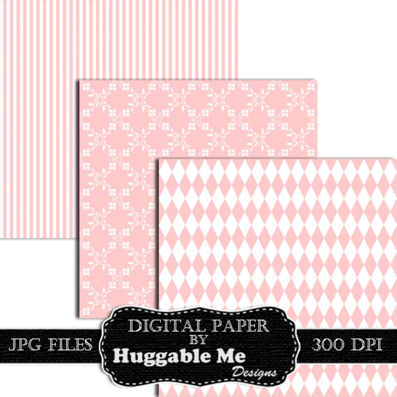 Pink Scrapbook Paper Instant Download Light Pink Pattern - Etsy