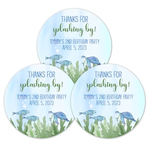 Under the Sea Birthday Thank You Stickers, Thanks for Splashing by Kids ...
