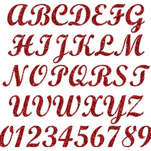 Digital Alphabet Letters Red Glitter Digital Letters Clipart Glitter ...
