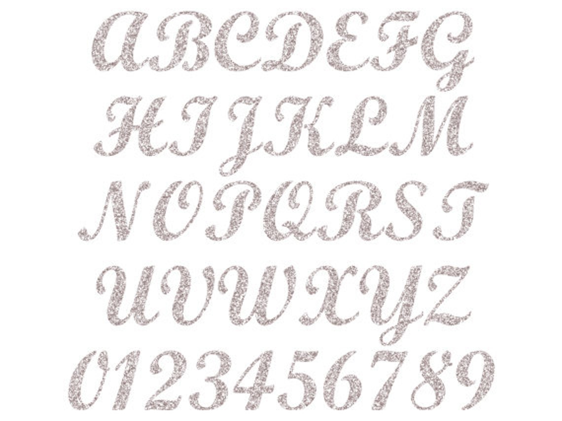 Glitter Silver Alphabet Clipart Digital Glitter Letters - Etsy