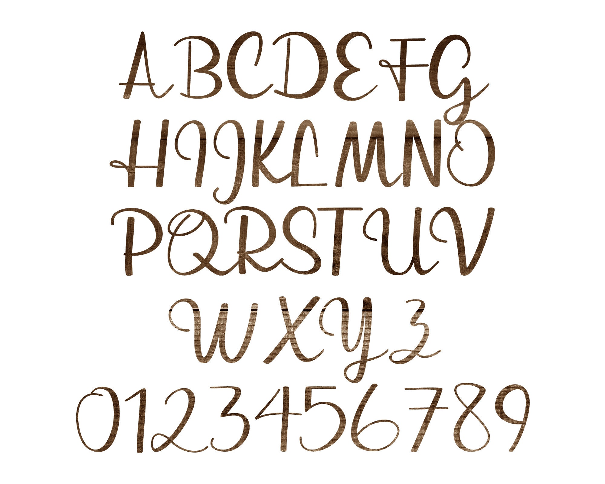 Digital Alphabet Clipart Wood Effect Alphabet Clip Art Brown - Etsy
